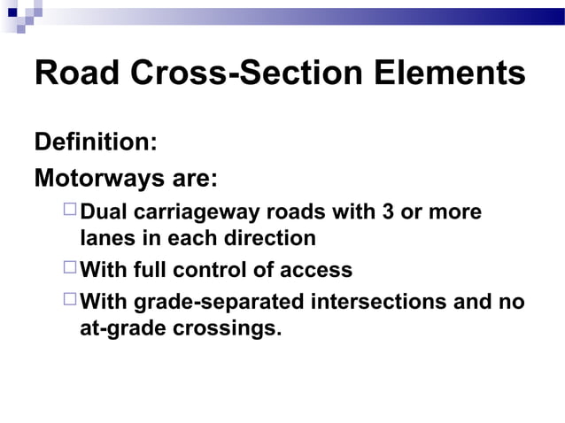 Chapter 1-road-cross-section-elements | PPT | Auto Safety | Automotive