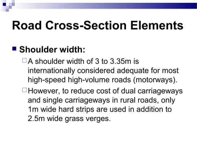 Chapter 1-road-cross-section-elements | PPT | Auto Safety | Automotive