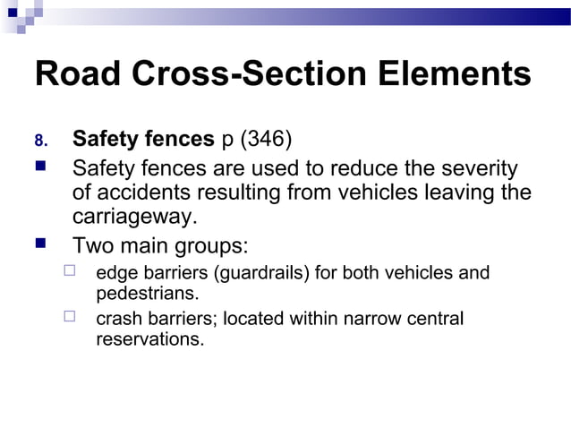 Chapter 1-road-cross-section-elements | PPT | Auto Safety | Automotive
