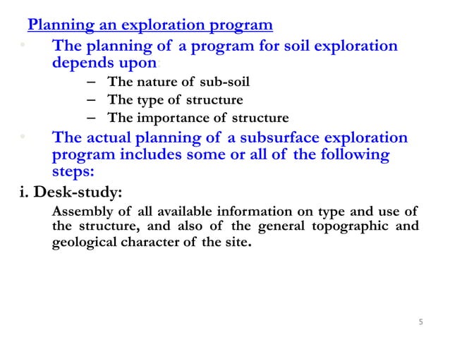 Chapter-1-Soil Exploration.ppt | Geology | Science