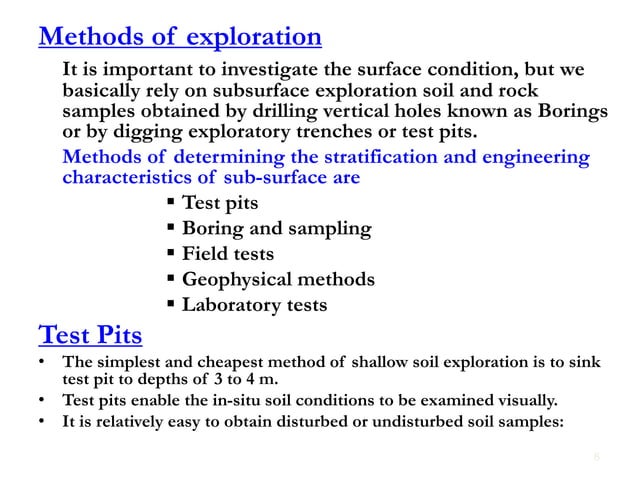 Chapter-1-Soil Exploration.ppt | Geology | Science