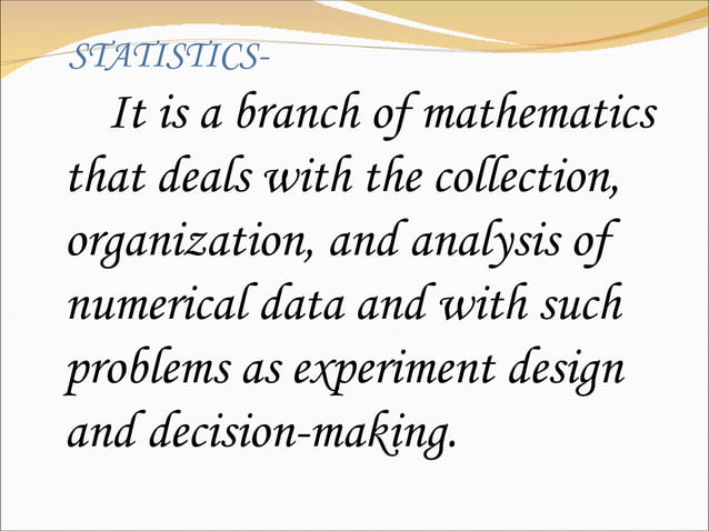 Statistics for Class XI (CBSE) | PPT