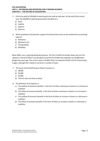 Chapter 1 - Accounting Theory Test | PDF