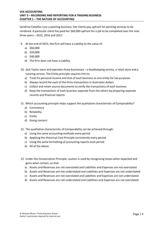 Chapter 1 - Accounting Theory Test | PDF