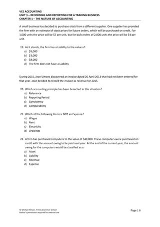 Chapter 1 - Accounting Theory Test | PDF