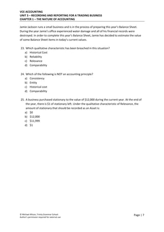 Chapter 1 - Accounting Theory Test | PDF