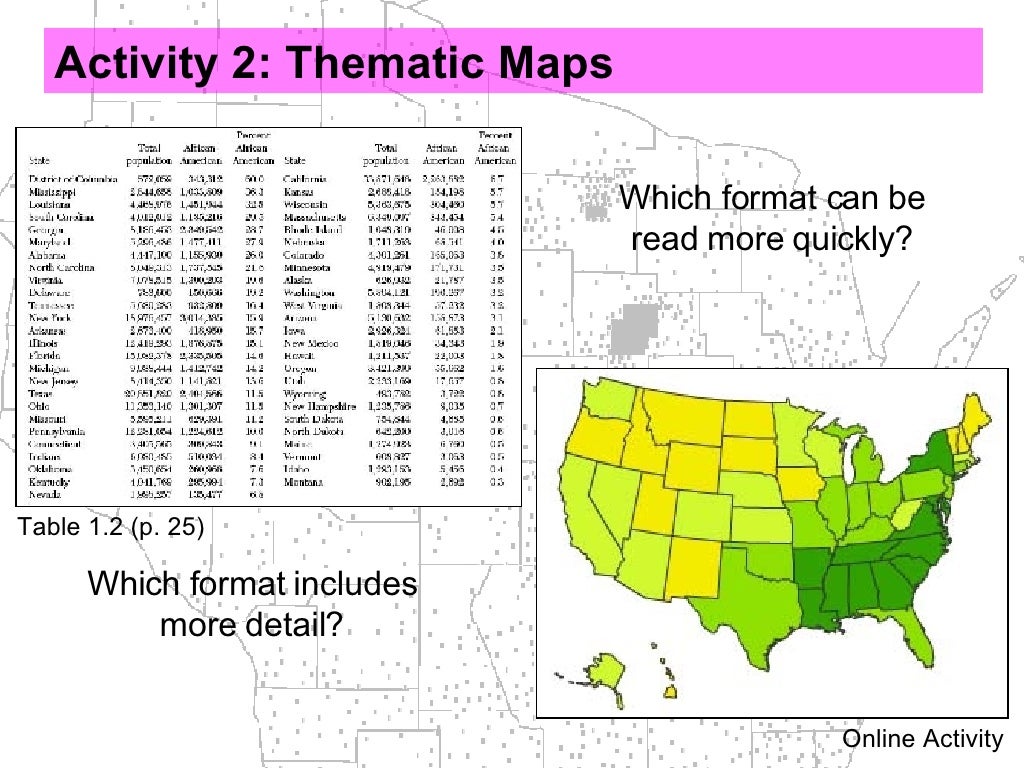 Activity 2 Thematic Maps Which