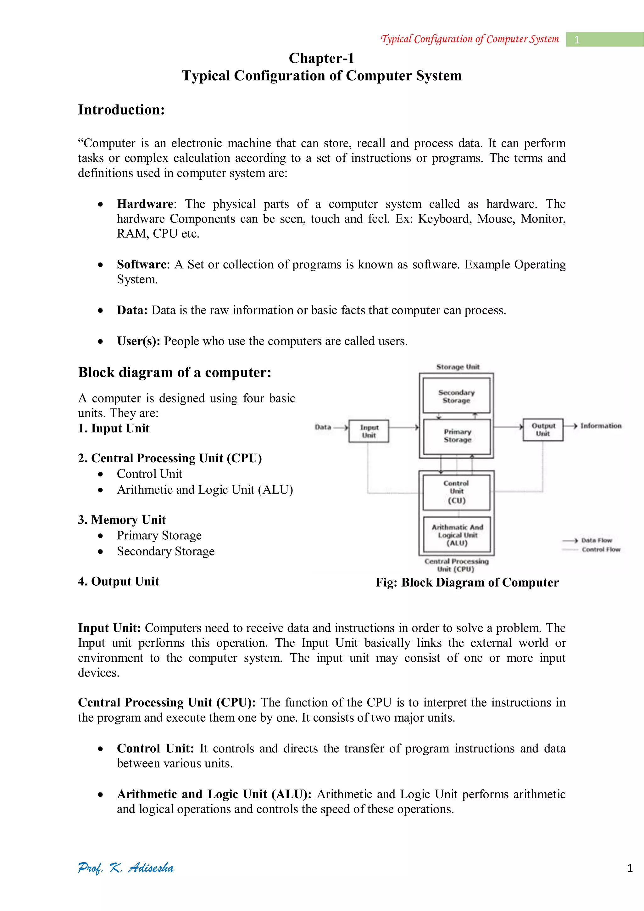 Typical Configuration of Computer System | PDF