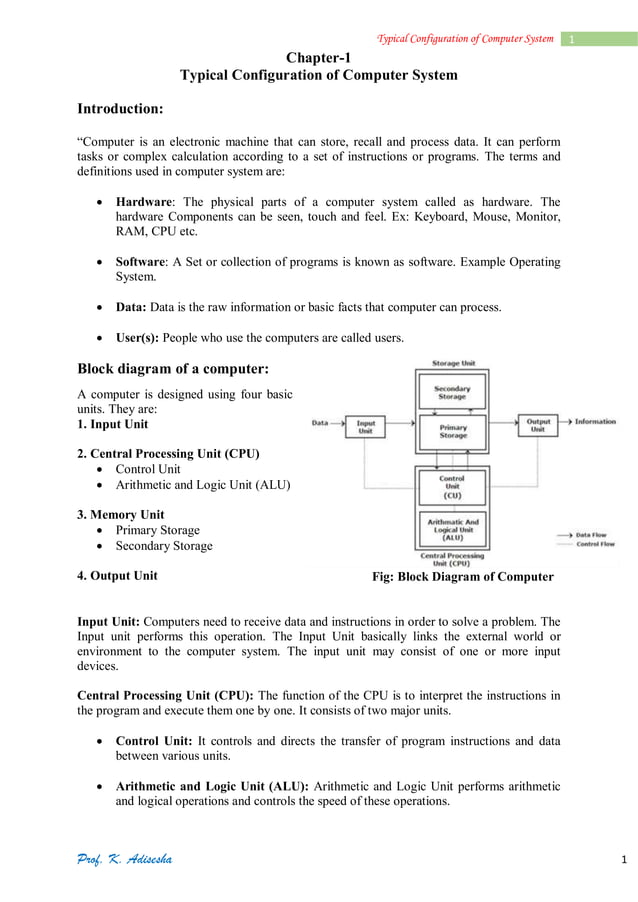Typical Configuration of Computer System | PDF