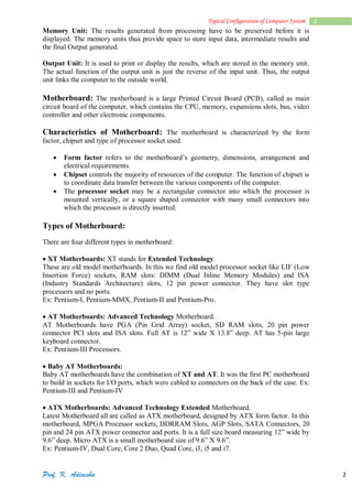 Typical Configuration of Computer System | PDF