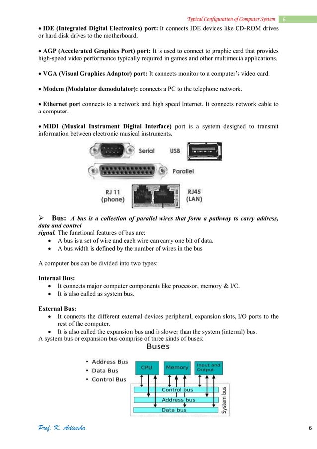 Typical Configuration of Computer System | PDF