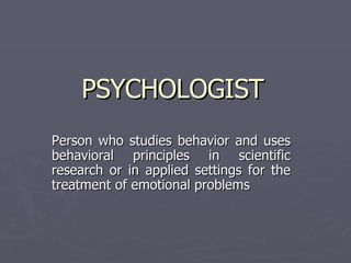 Chapter 1 What Is Psychologist | PPT