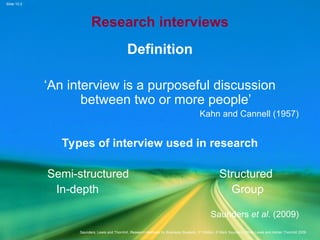 chapter- 10.ppt collecting data using semi-structured interview | PPT