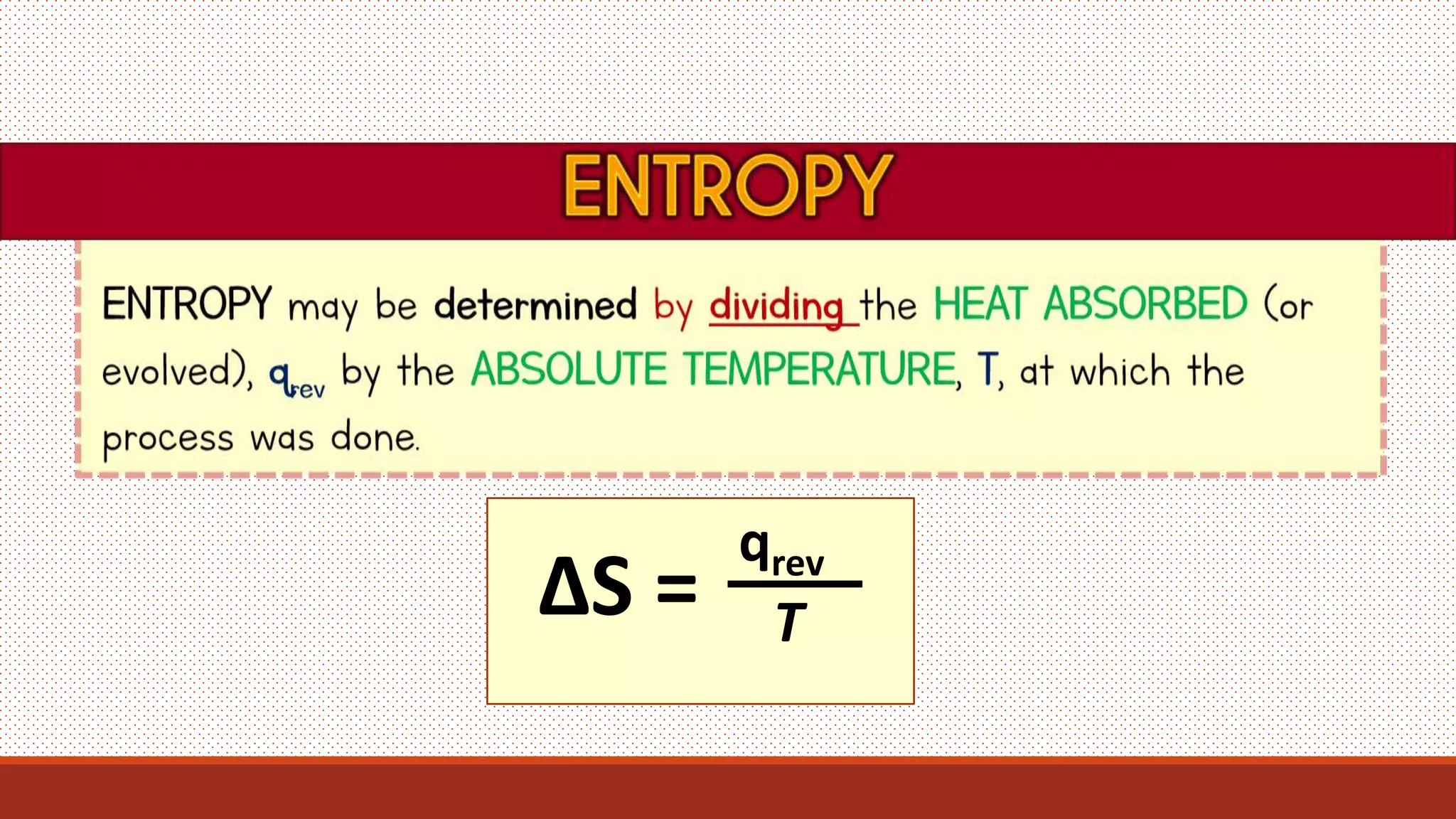 CHEMICAL THERMODYNAMICS (SPONTANEITY AND ENTROPY) | PPTX