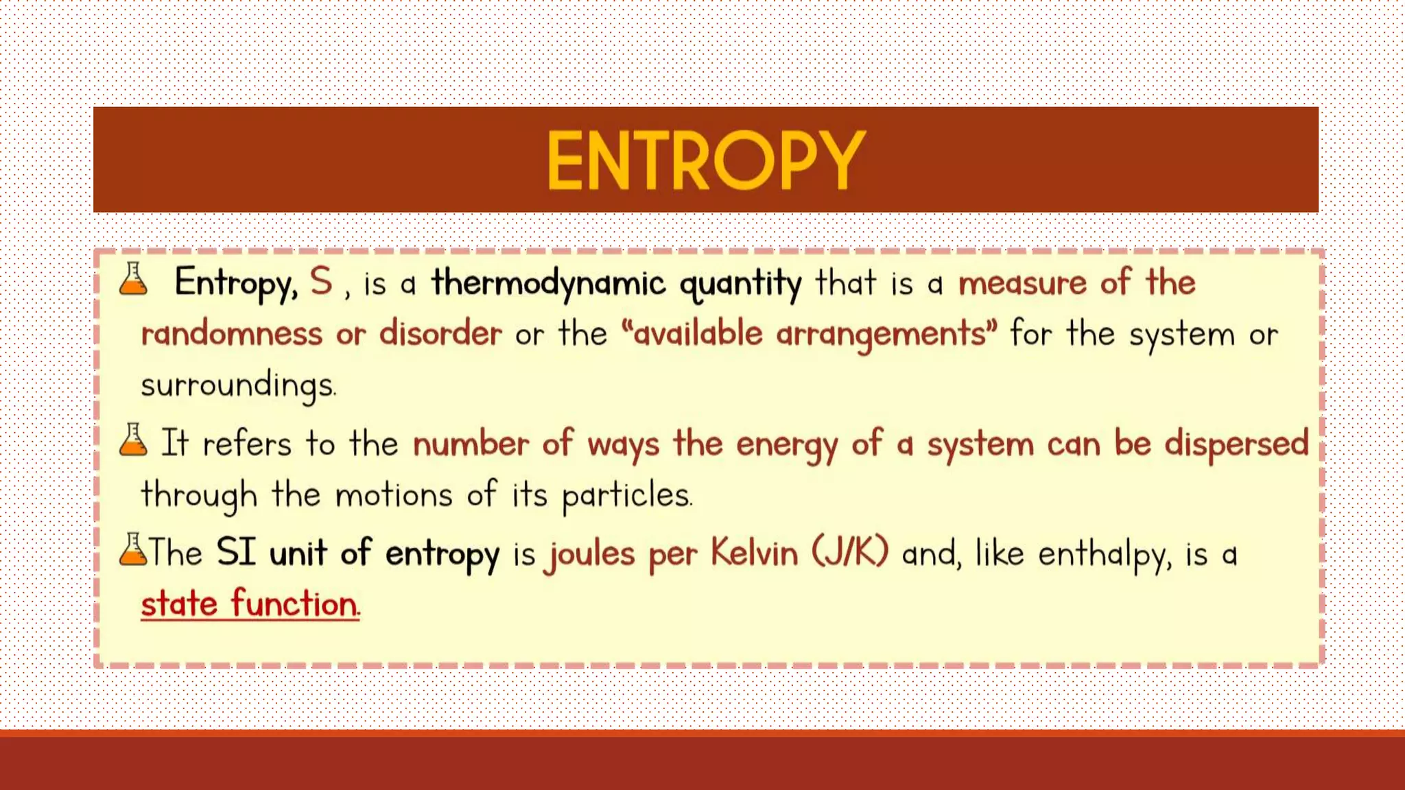 CHEMICAL THERMODYNAMICS (SPONTANEITY AND ENTROPY) | PPTX