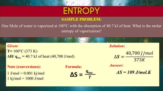CHEMICAL THERMODYNAMICS (SPONTANEITY AND ENTROPY) | PPTX | Chemistry ...