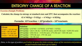 CHEMICAL THERMODYNAMICS (SPONTANEITY AND ENTROPY) | PPTX