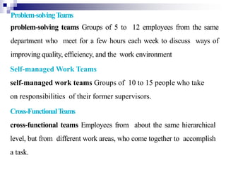 Understanding Work Teams, Chapter-10 Organizational Behavior | PDF