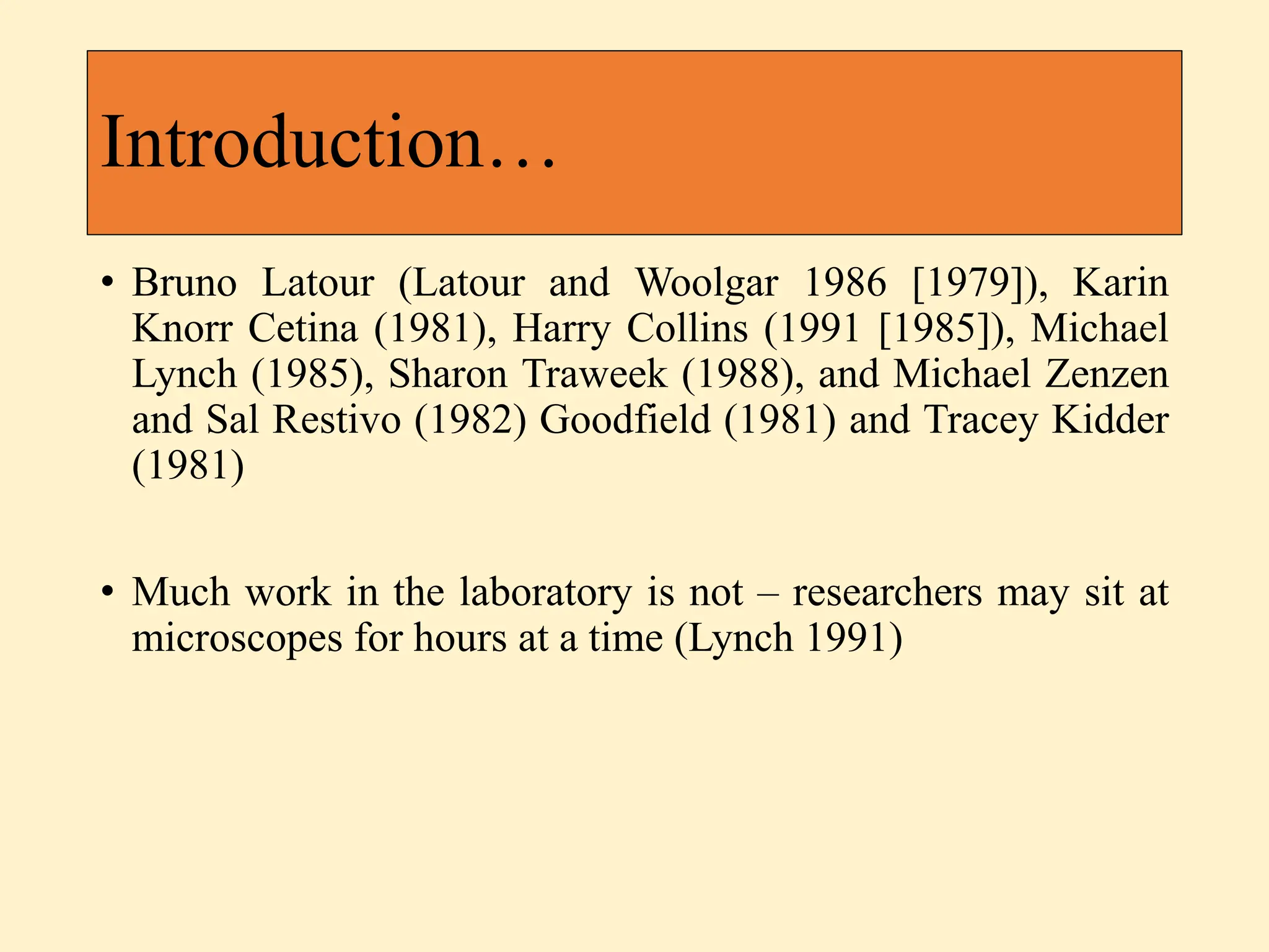 Studying Laboratories: from Sismondo book | PPTX