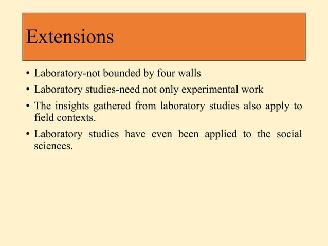 Studying Laboratories: from Sismondo book | PPTX