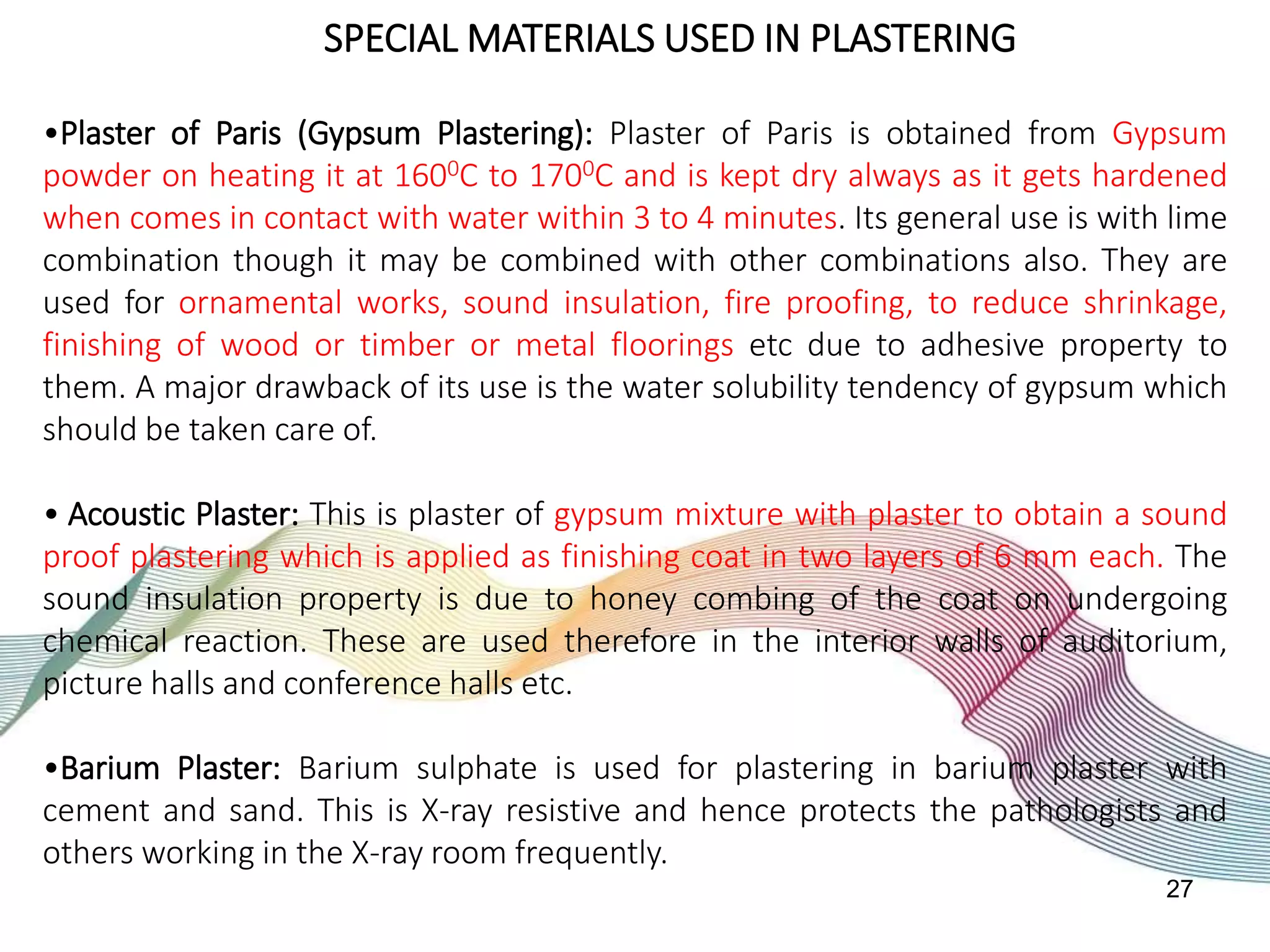 Chapter 10 wall finishes ( plastering,pointing & painting) | PPTX