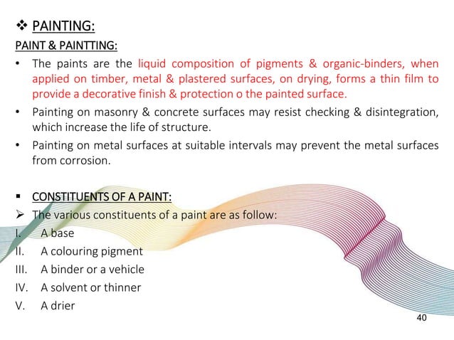 Chapter 10 wall finishes ( plastering,pointing & painting) | PPTX