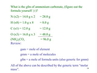 Chapter 10 - Chemical Quantities | PPT