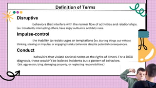 Disruptive, Impulse Control and Conduct Disorder | PPTX