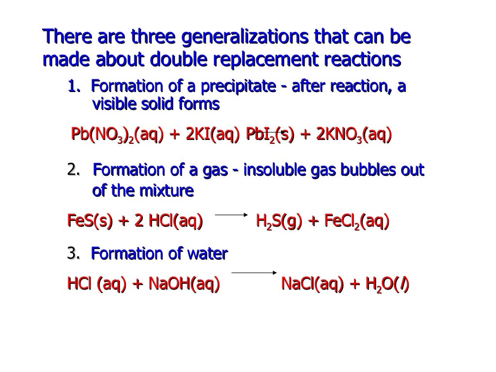 Chapter 11 - Reaction Types Chapter 11 - Reaction Types