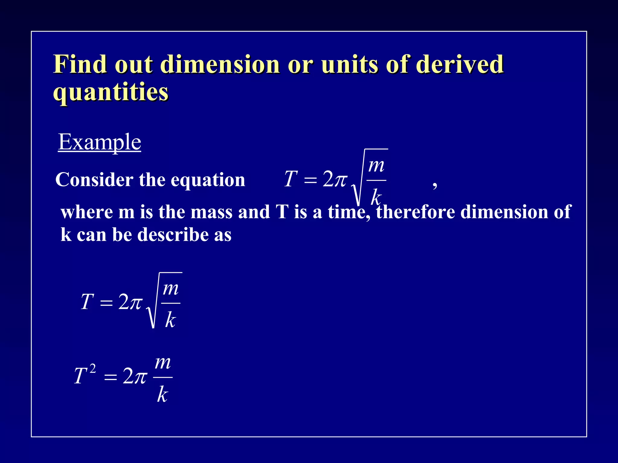 Chapter 1(3)DIMENSIONAL ANALYSIS | PPT