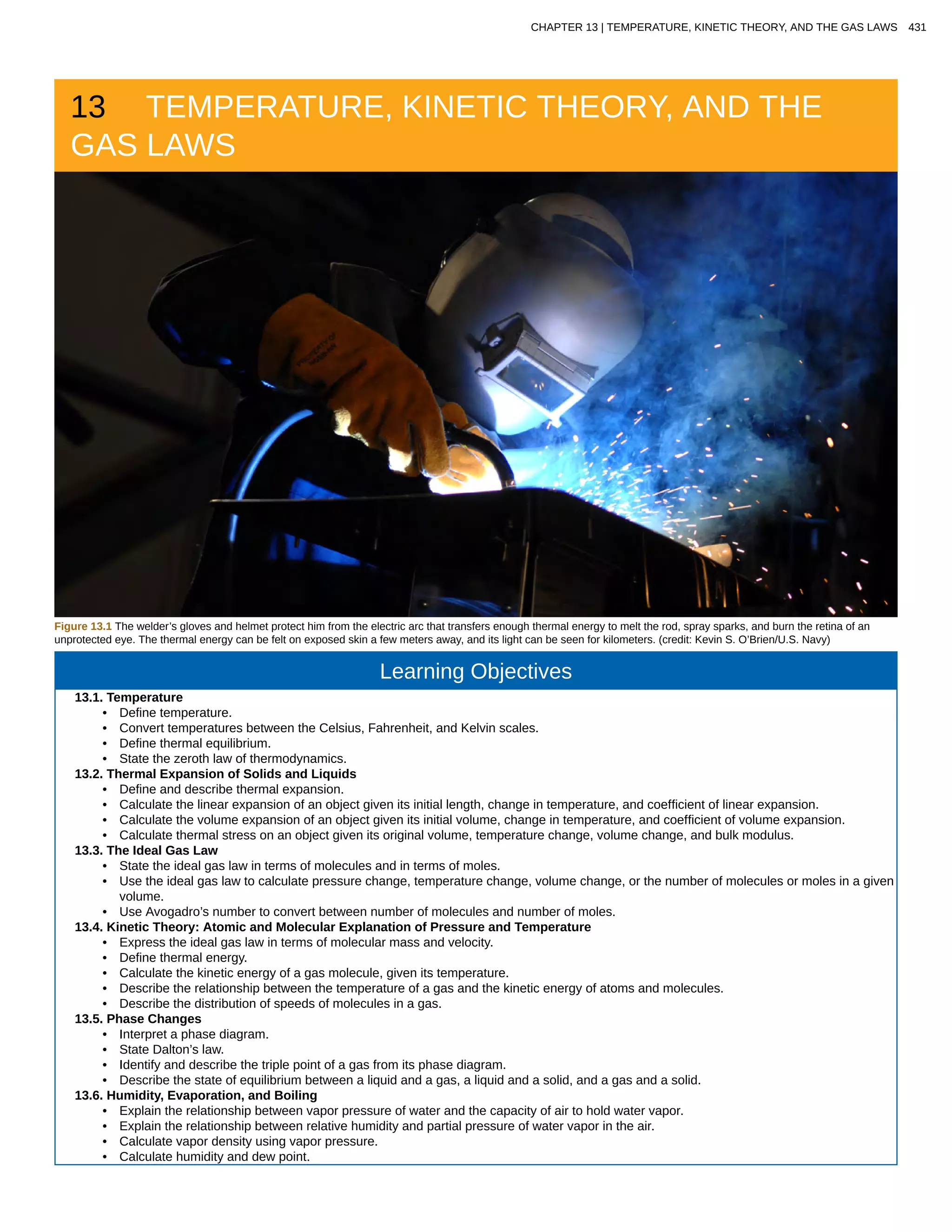 Chapter 13 temperature kinetic theory and the gas laws | PDF ...