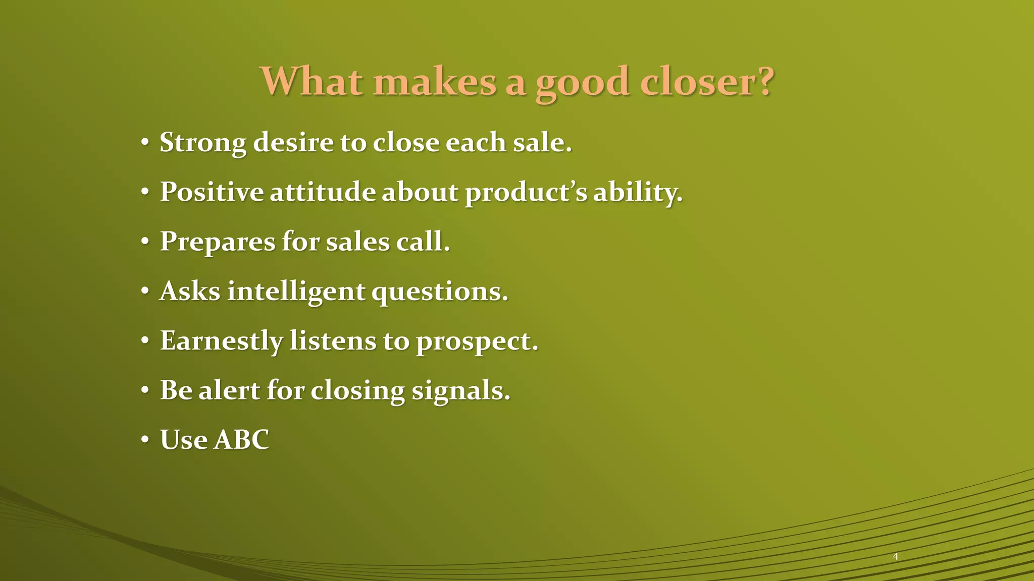 Closing the Sale | PPTX