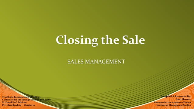 Closing the Sale | PPTX