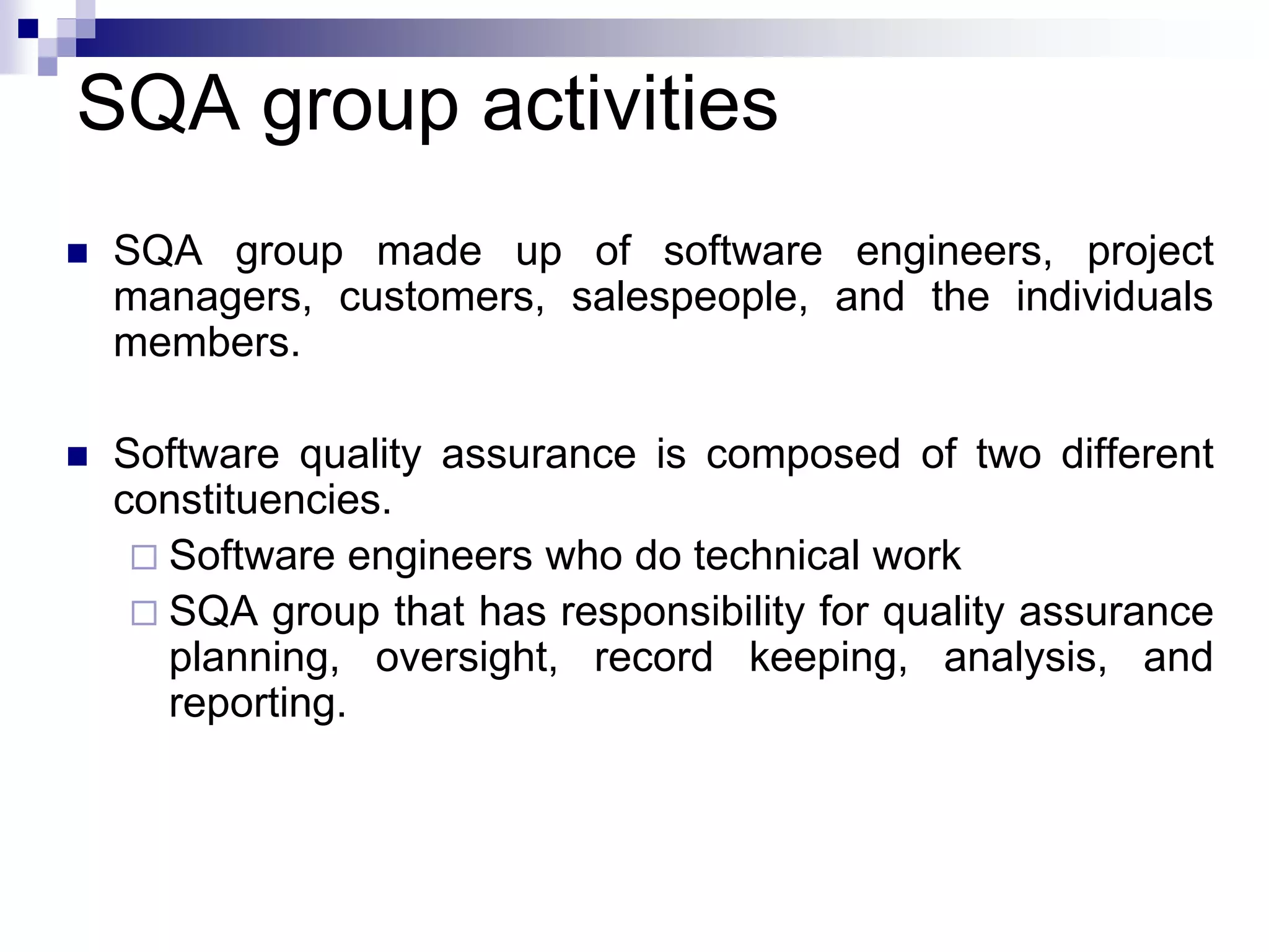 Software Quality Assurance in software engineering | PPT