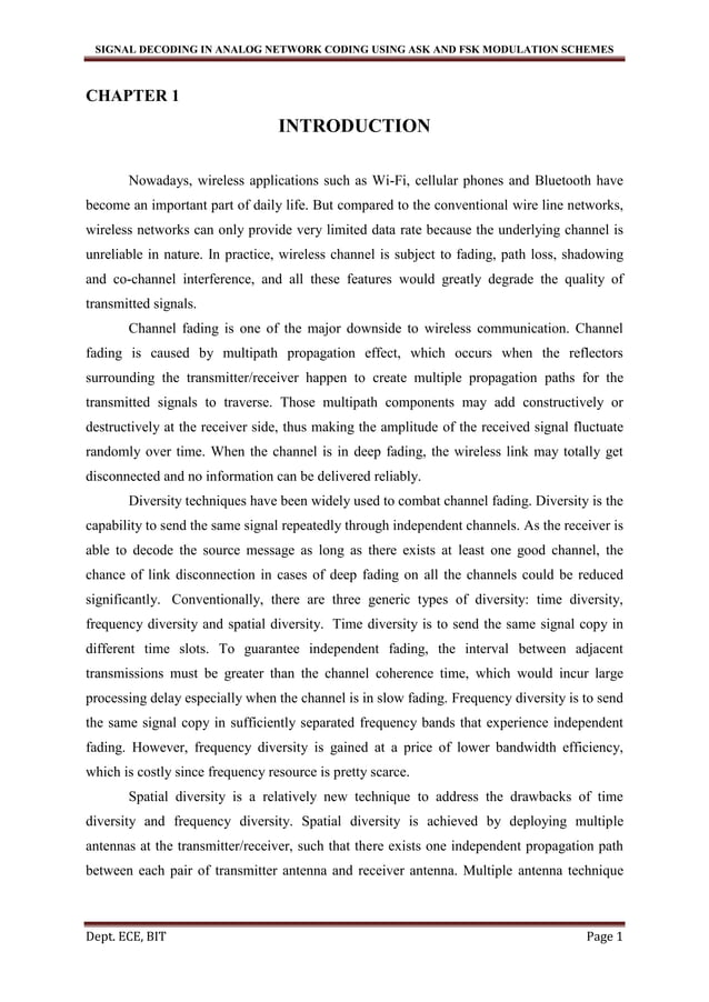 SIGNAL DECODING IN ANALOG NETWORK CODING USING ASK AND FSK MODULATION SCHEMES | PDF