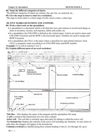 Chapter 16-spreadsheet1 questions and answer | PDF