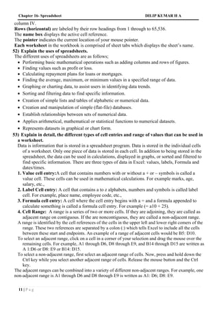 Chapter 16-spreadsheet1 questions and answer | PDF