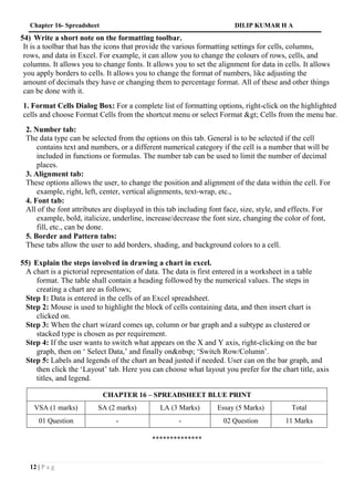 Chapter 16-spreadsheet1 questions and answer | PDF