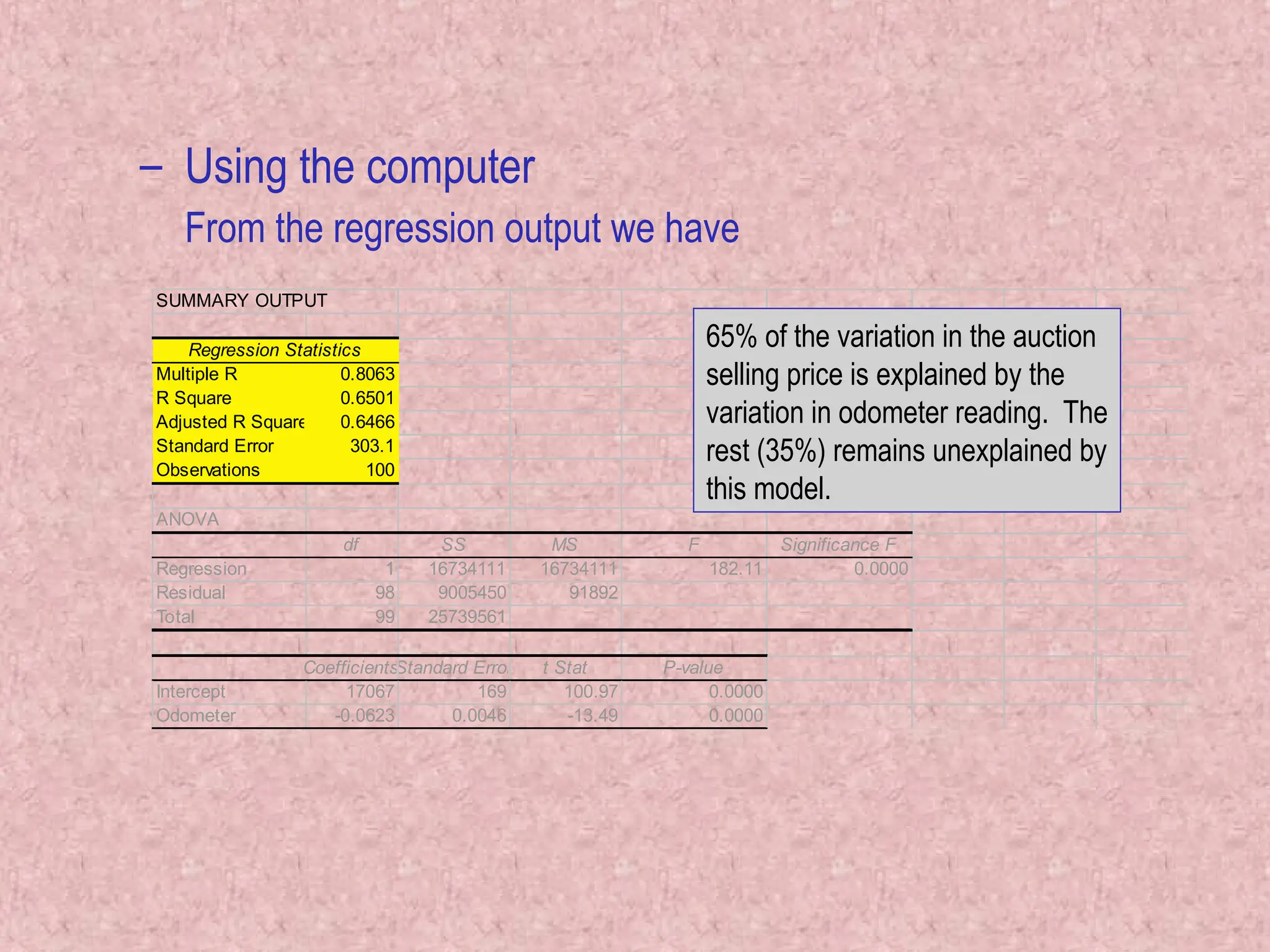 simple linear regression statistics course | PPT