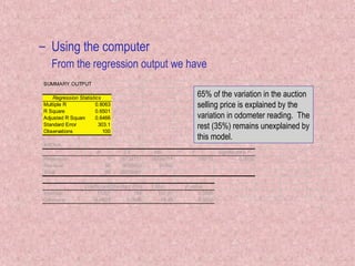 simple linear regression statistics course | PPT