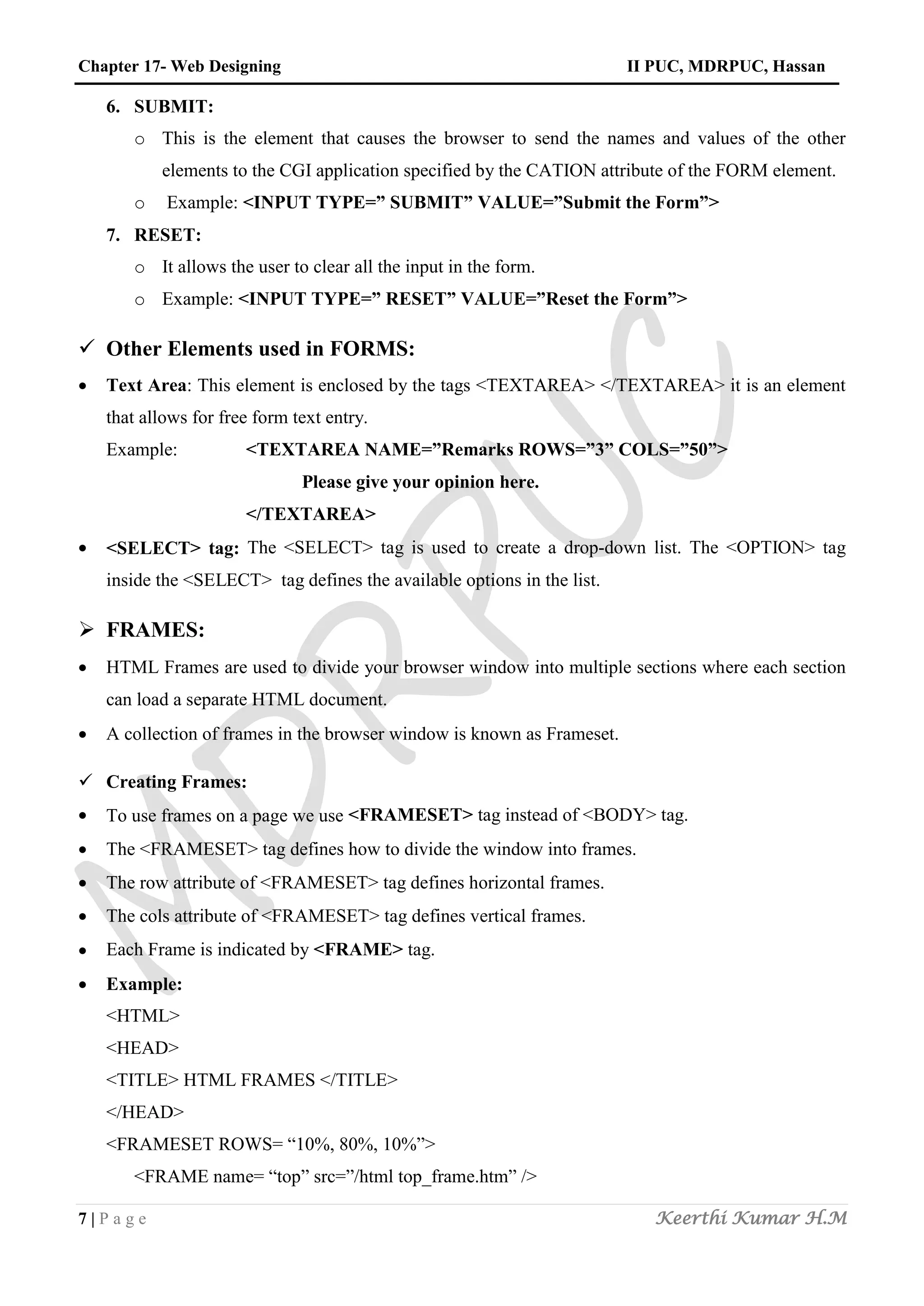 chapter-17-web-designing2.pdf | Web Design and HTML | Internet