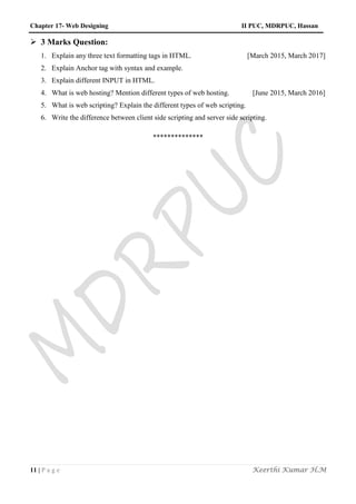 chapter-17-web-designing2.pdf | Web Design and HTML | Internet