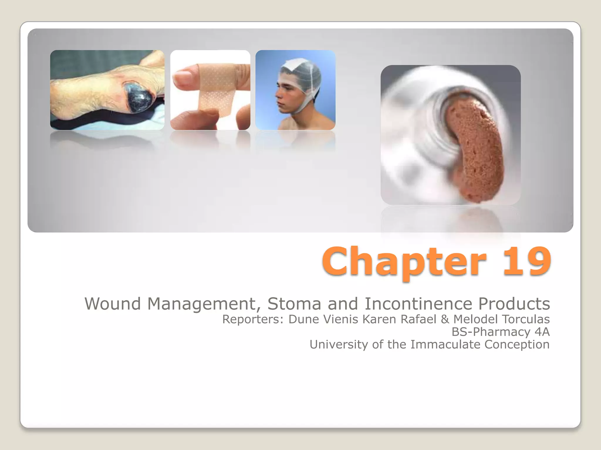 Chapter 19 Wound Management, Stoma And Incontinence Products | PPTX