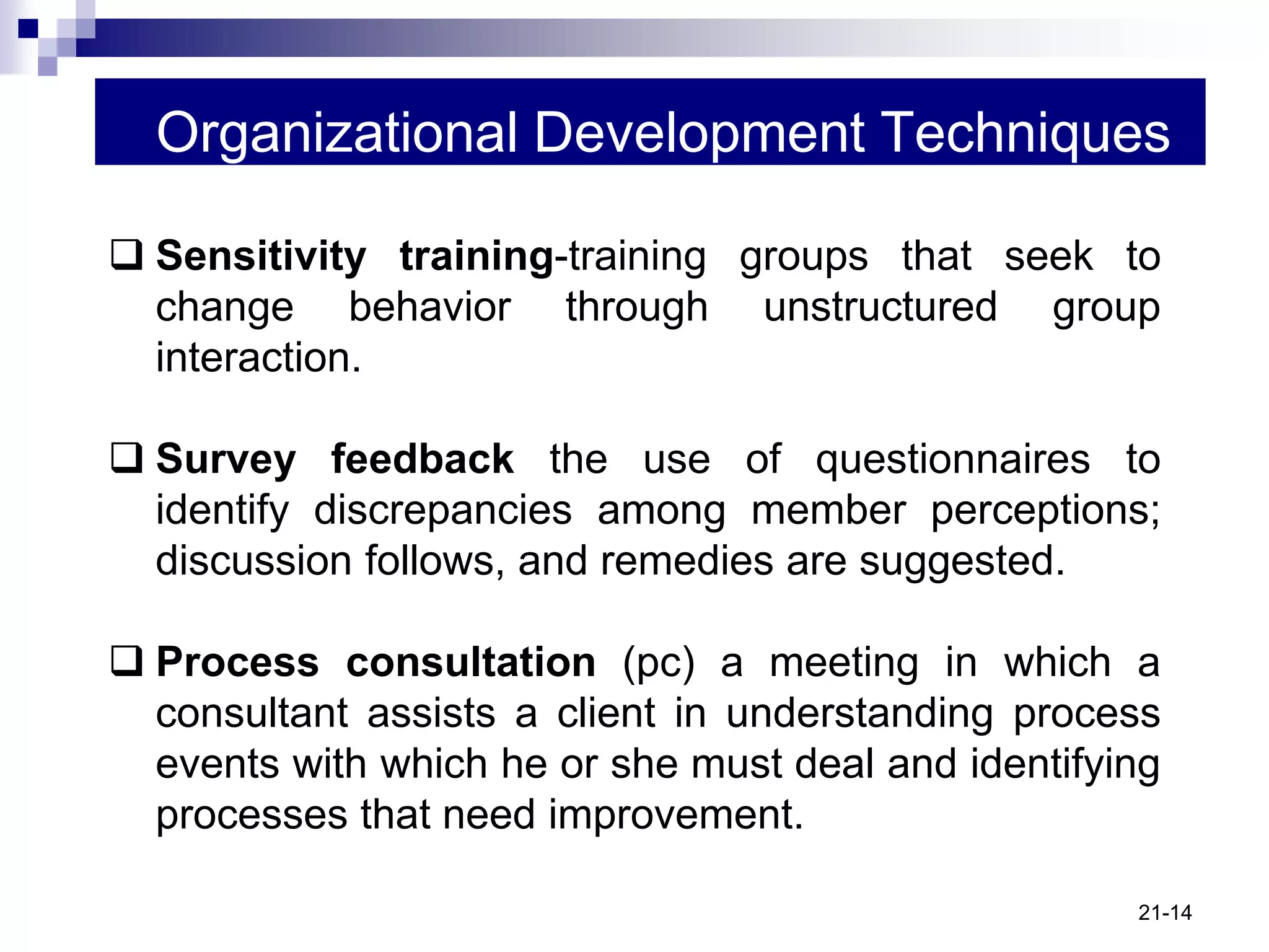 Organizational Change and Stress Management, Chapter 19-Organizational ...