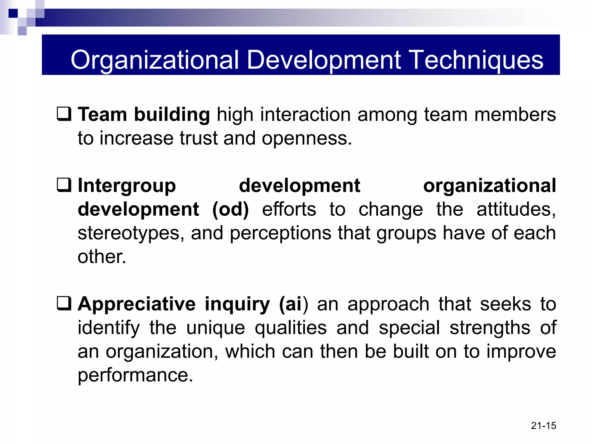 Organizational Change and Stress Management, Chapter 19-Organizational ...