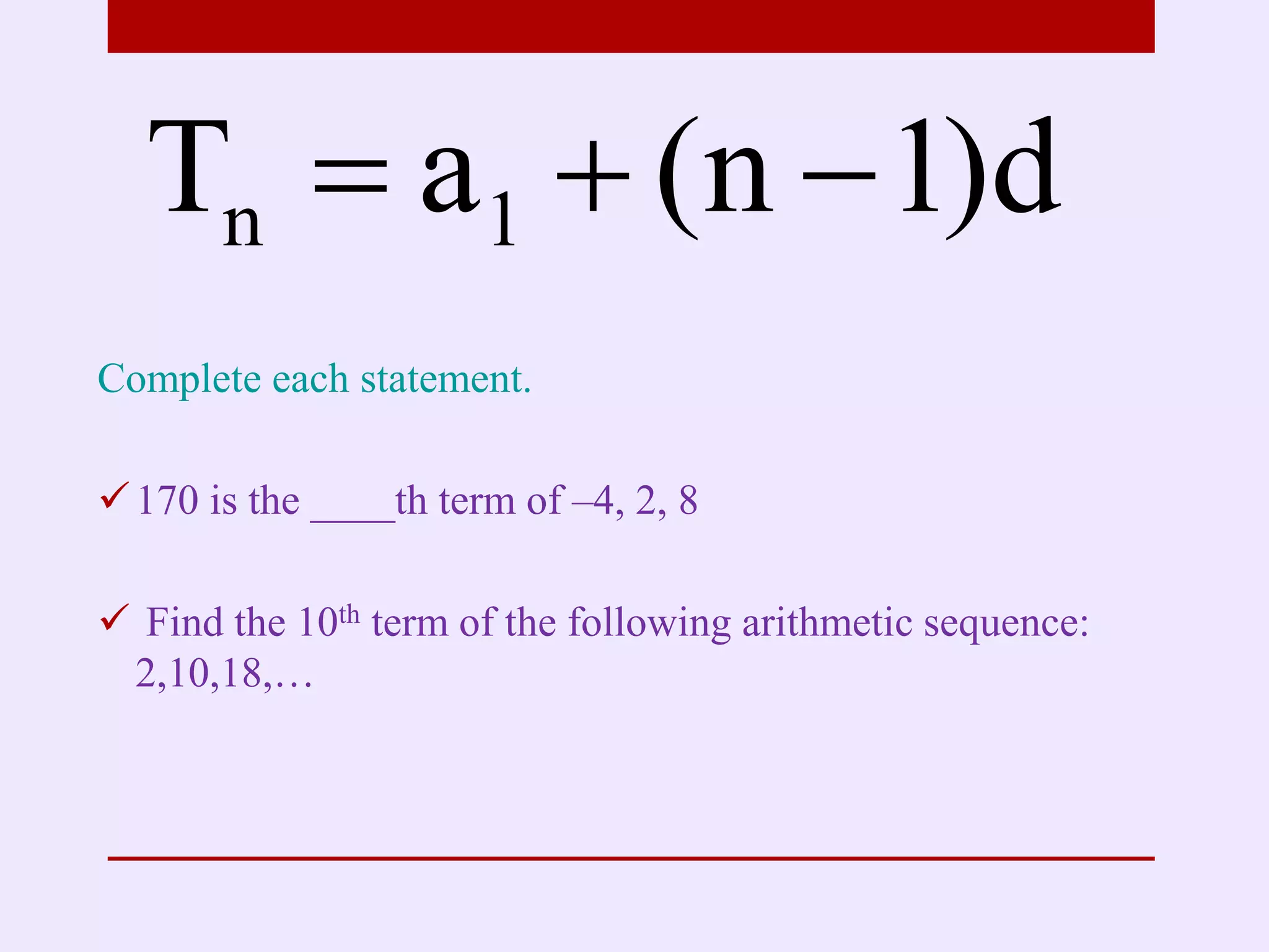 Chapter 1 arithmetic & geometric sequence | PPTX