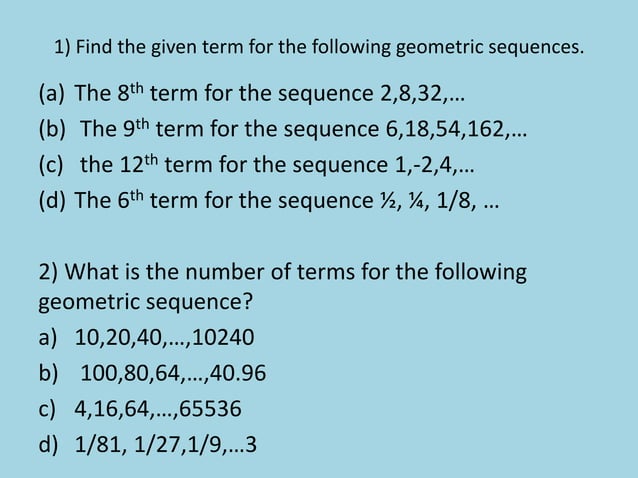 Chapter 1 arithmetic & geometric sequence | PPT