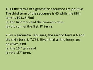 Chapter 1 arithmetic & geometric sequence | PPTX