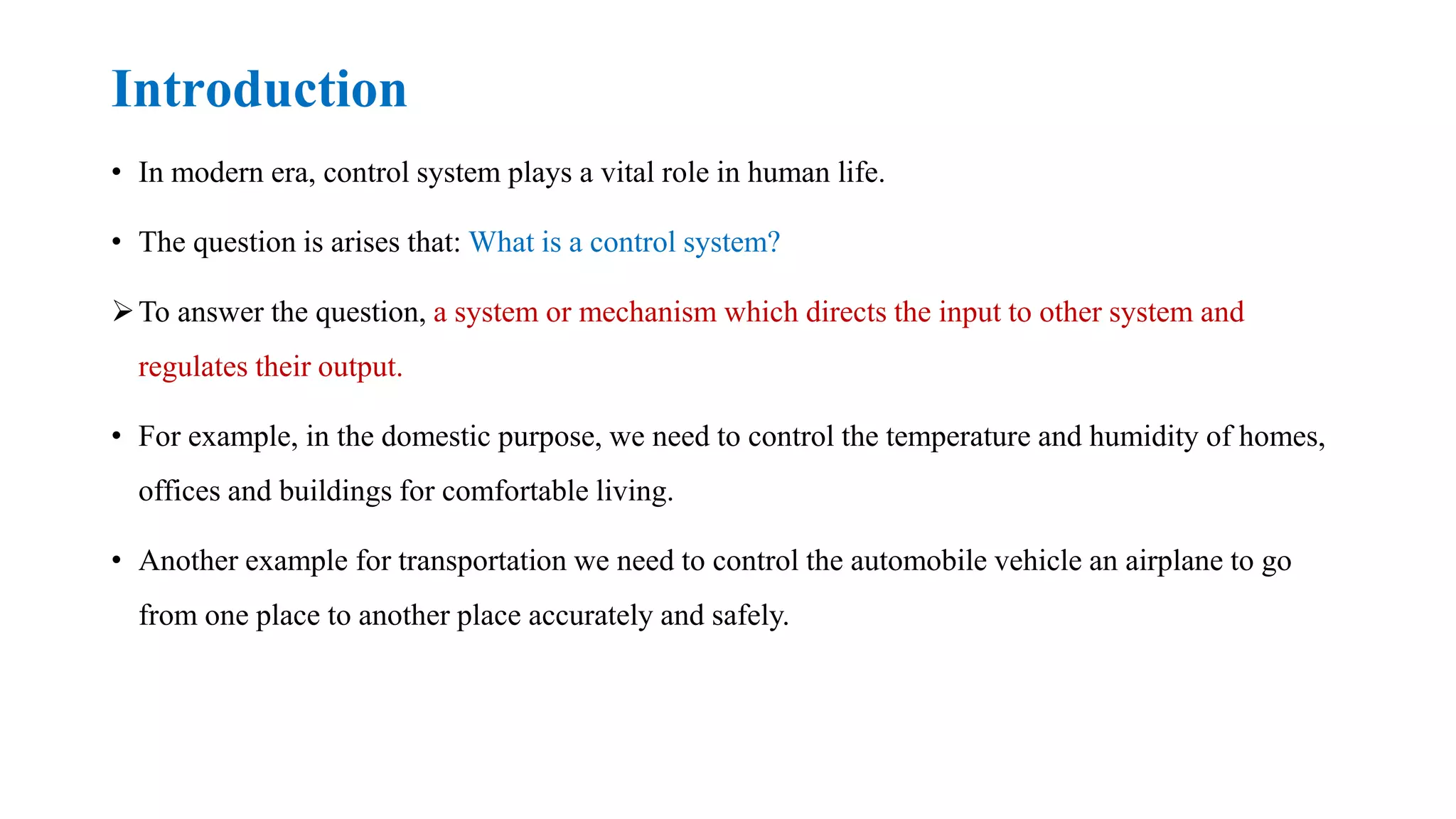 Chapter 1 basic components of control system | PPTX