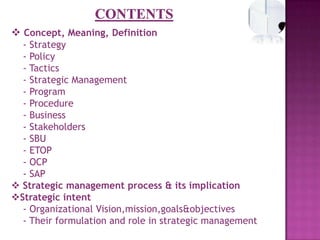 Chapter 1 conceptual framework for strategic management (2) | PPTX ...